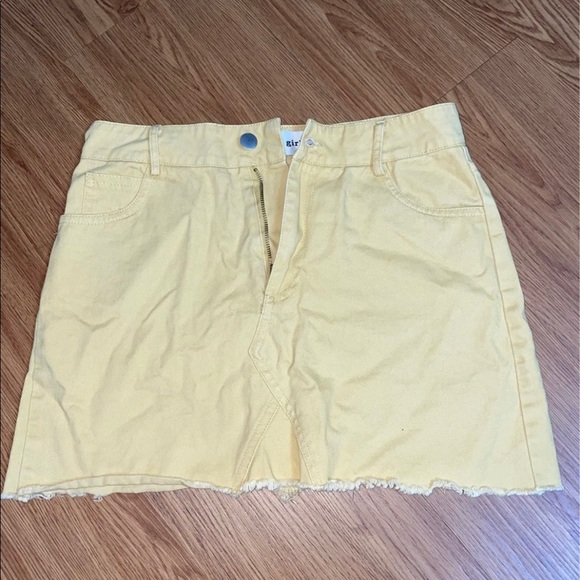 Skirts | Pastel Yellow Denim Skirt | Poshmark